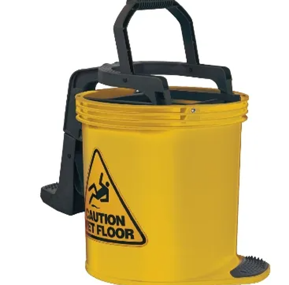 Mop Bucket Yellow MkII Wringer with Plastic Handle Oates Duraclean 16 ...