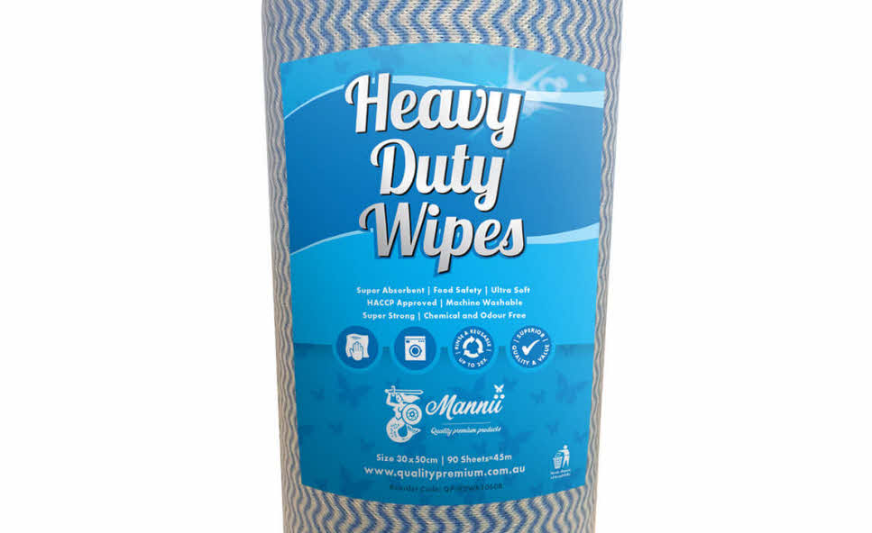 Chux Wipe Roll Heavy Duty Blue Wipes 90 Sheet, 4 Roll in Carton