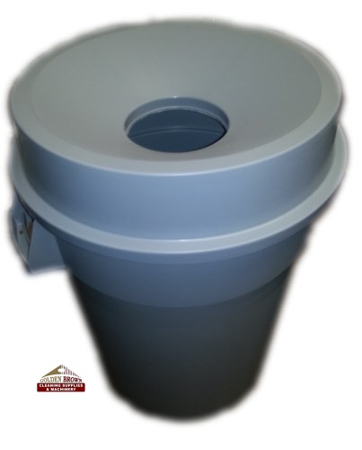 Rubbish Bin 120 Lit Gray with Top Funnel Lid | RB-120B