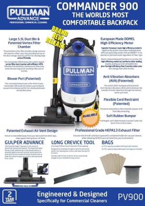 Pullman Advance PV900 Vacuum Commercial Commander Backpack | PV900